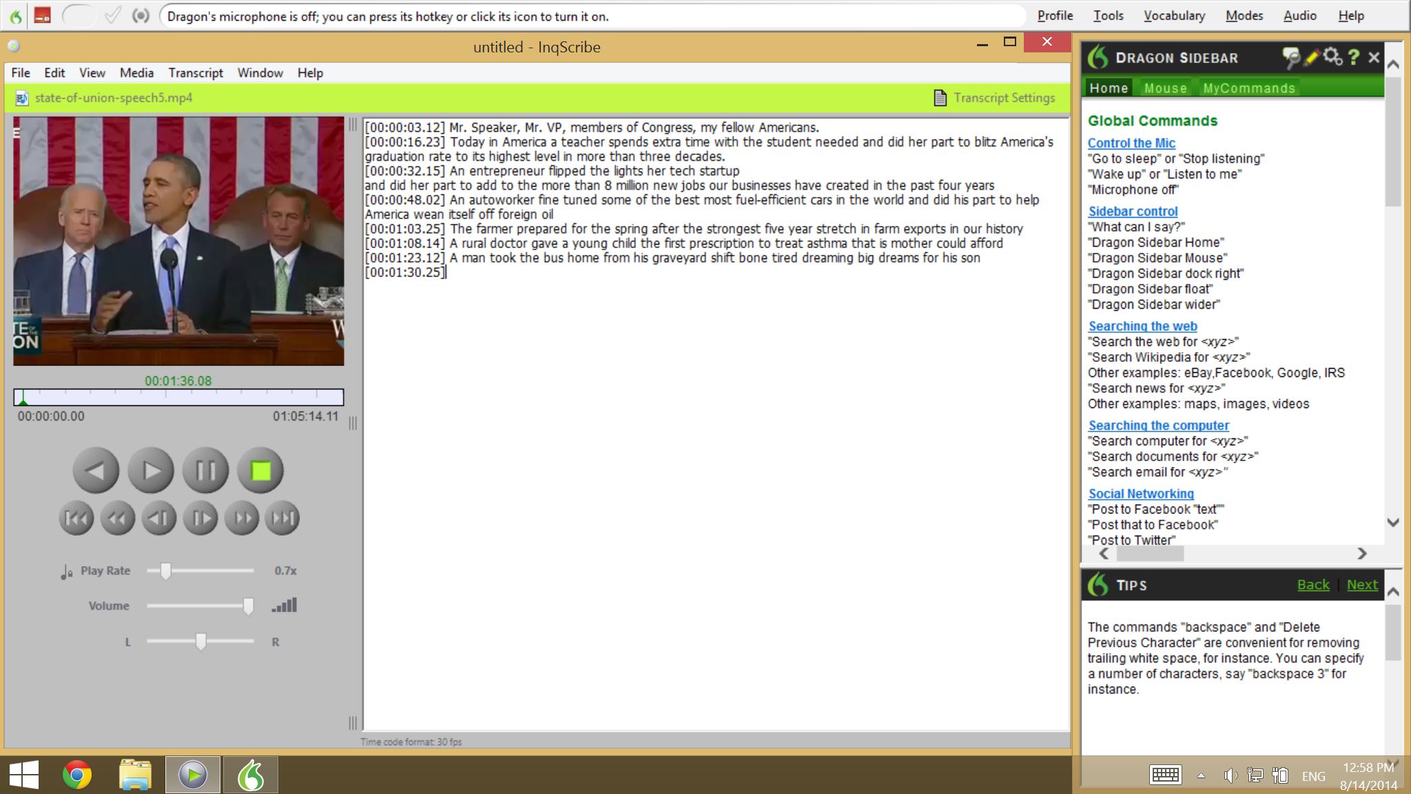 Creating a Transcript with InqScribe and Dragon NaturallySpeaking ...